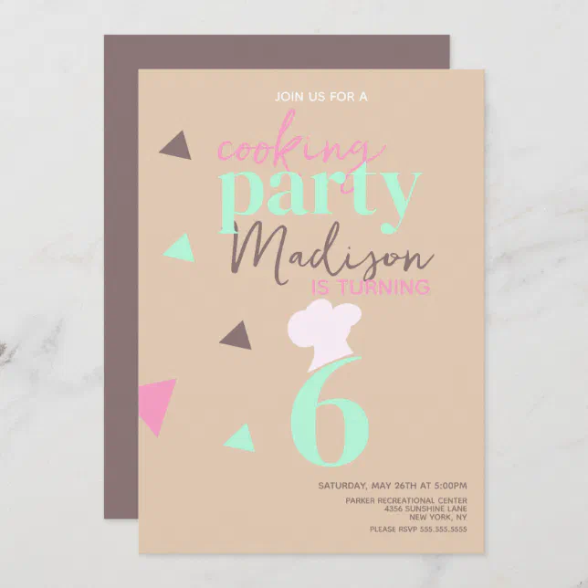 Cooking Chefs Confetti Birthday Party Invitation | Zazzle