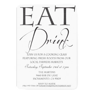 Cooking Class Invitations | Zazzle