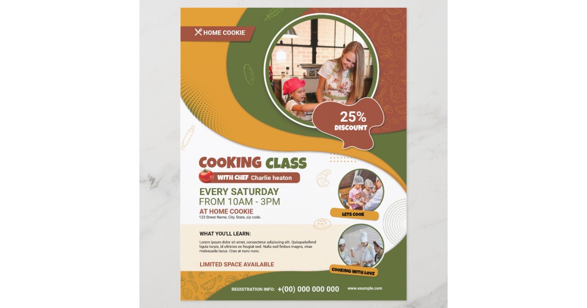 Cooking Class Flyer Template | Zazzle