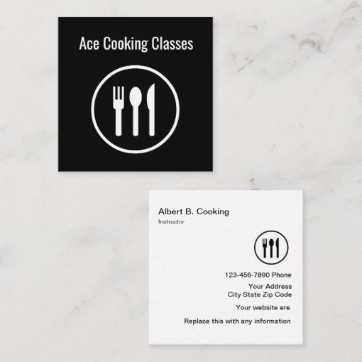 Cooking Class Instructor Square Business Card | Zazzle