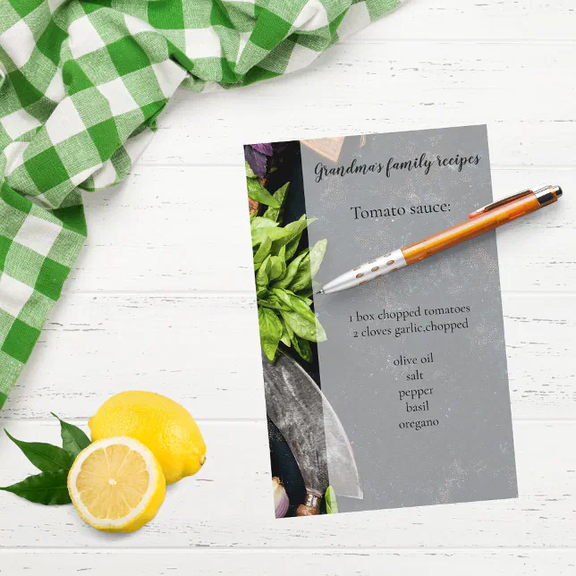 Cooking food family dinner recipes page stationery | Zazzle