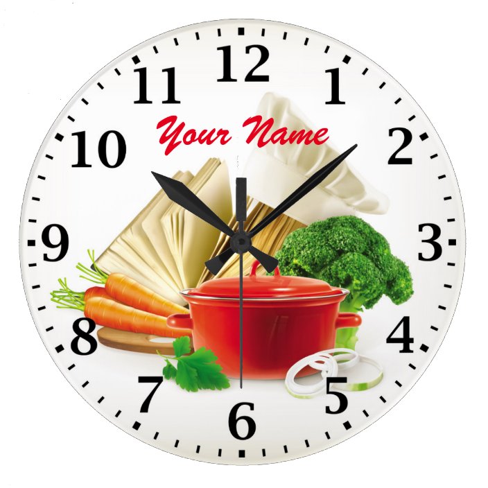 Cooking Kitchen Personalizable Wall Clock | Zazzle.com