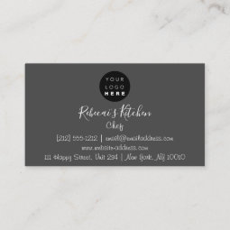 Cooking Logo Chef Restaurant Golden Knifes Gray Business Card | Zazzle