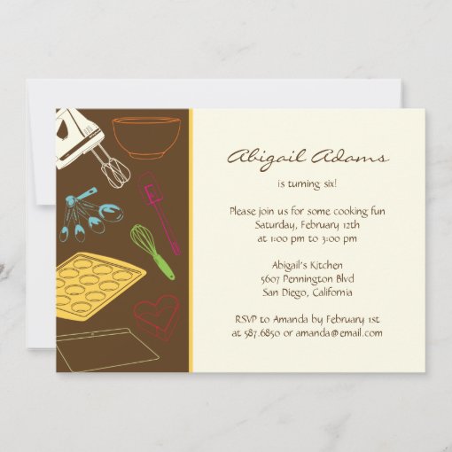 Cooking Party - Birthday Party Invitation | Zazzle