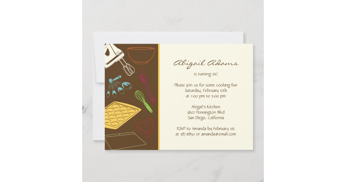 Cooking Party - Birthday Party Invitation | Zazzle