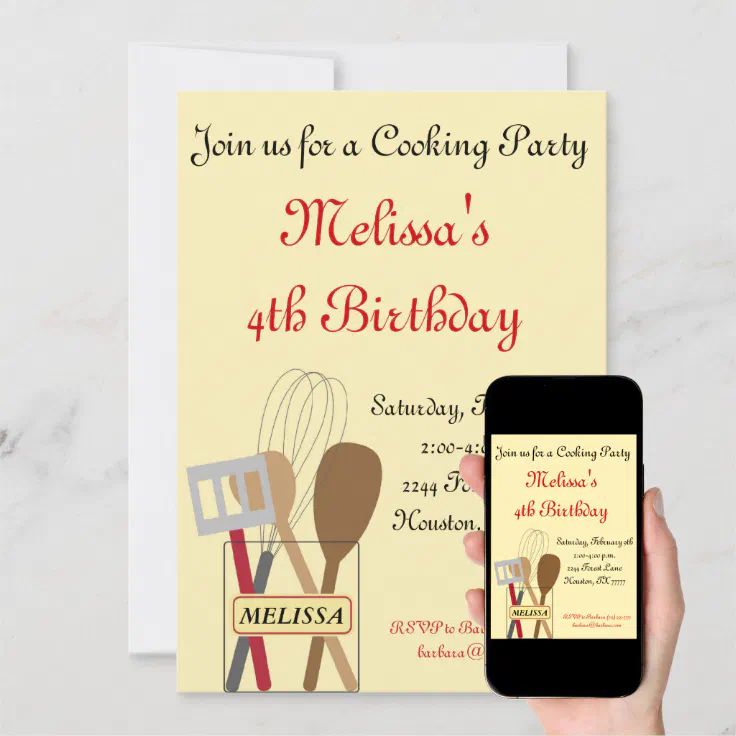 Cooking Party Invitation | Zazzle