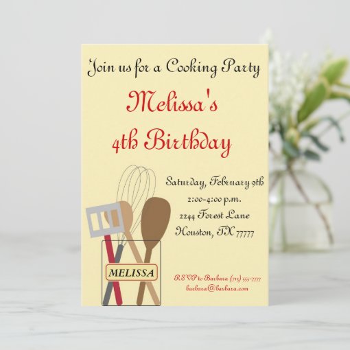 Cooking Party Invitation | Zazzle