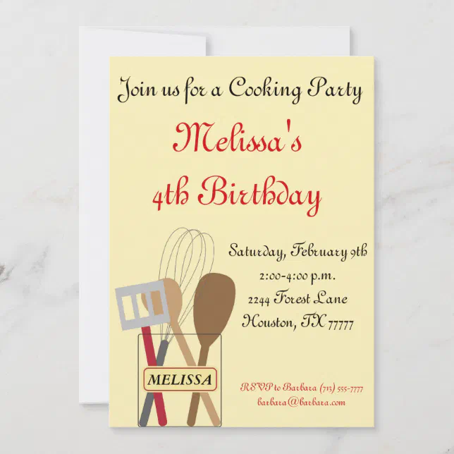 Cooking Party Invitation | Zazzle