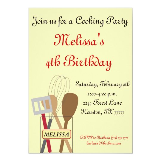 Cooking Party Invitation | Zazzle.com