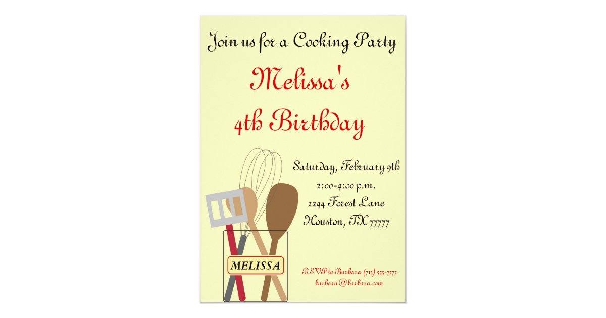Cooking Party Invitation | Zazzle.com