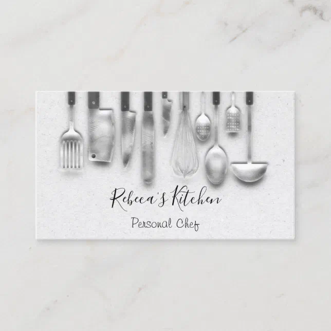 Cooking Personal Chef Restaurant Catering 3D Gray Business Card | Zazzle