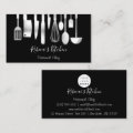 Cooking Personal Chef Restaurant Catering Black Business Card | Zazzle