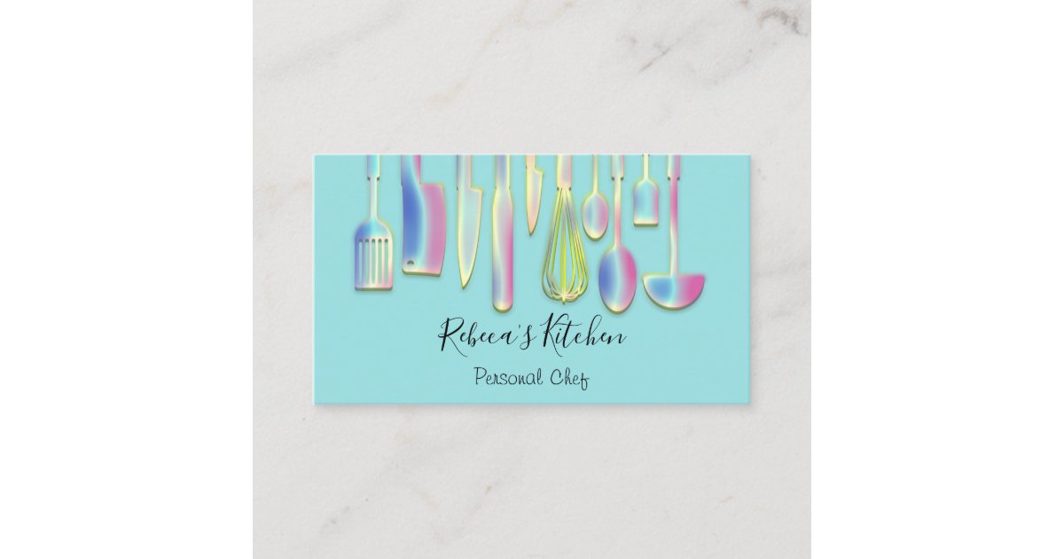 Cooking Personal Chef Restaurant Catering Blue Business Card | Zazzle