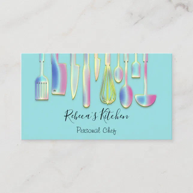 Cooking Personal Chef Restaurant Catering Blue Business Card | Zazzle