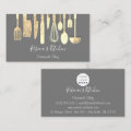Cooking Personal Chef Restaurant Catering Gray Business Card | Zazzle