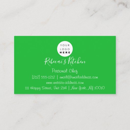 Cooking Personal Chef Restaurant Catering Green Business Card | Zazzle