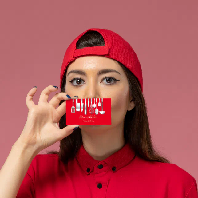 Cooking Personal Chef Restaurant Catering Red Business Card | Zazzle