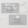 Cooking Personal Chef Restaurant Catering Silver Business Card | Zazzle