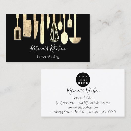 Cooking Personal Chef Restaurant CateringGoldBlack Business Card | Zazzle