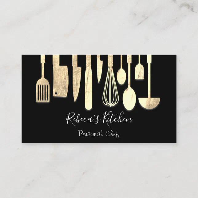 Cooking Personal Chef Restaurant CateringGoldBlack Business Card | Zazzle