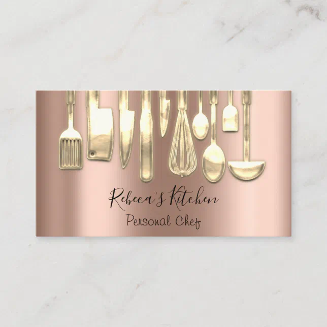 Cooking Personal Chef Restaurant Culinary Rose Business Card | Zazzle