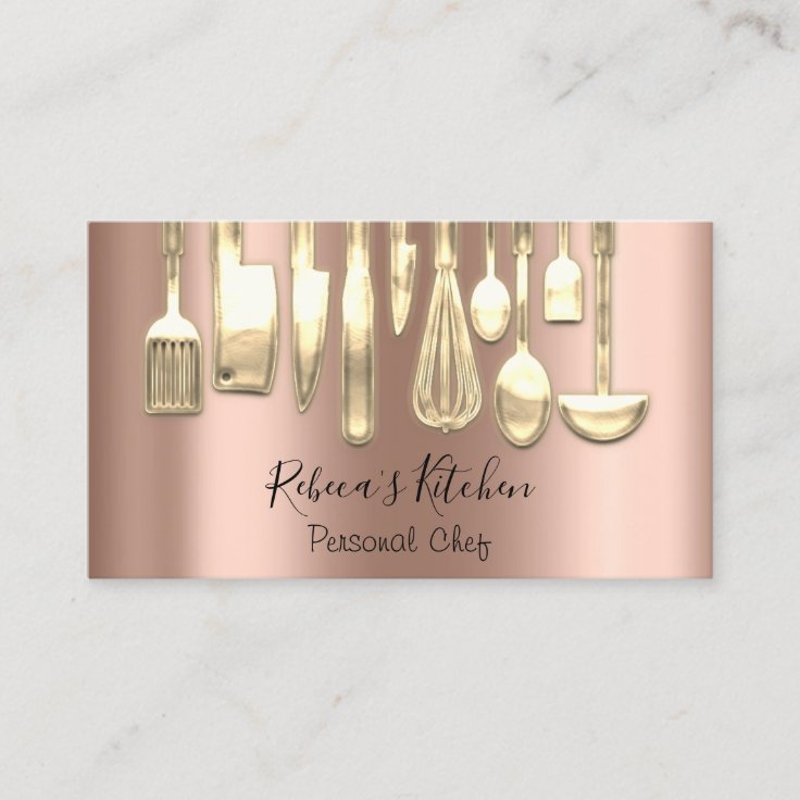 Cooking Personal Chef Restaurant Culinary Rose Business Card | Zazzle