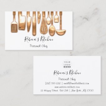 Cooking Personal Chef Restaurant Golden Catering Business Card | Zazzle