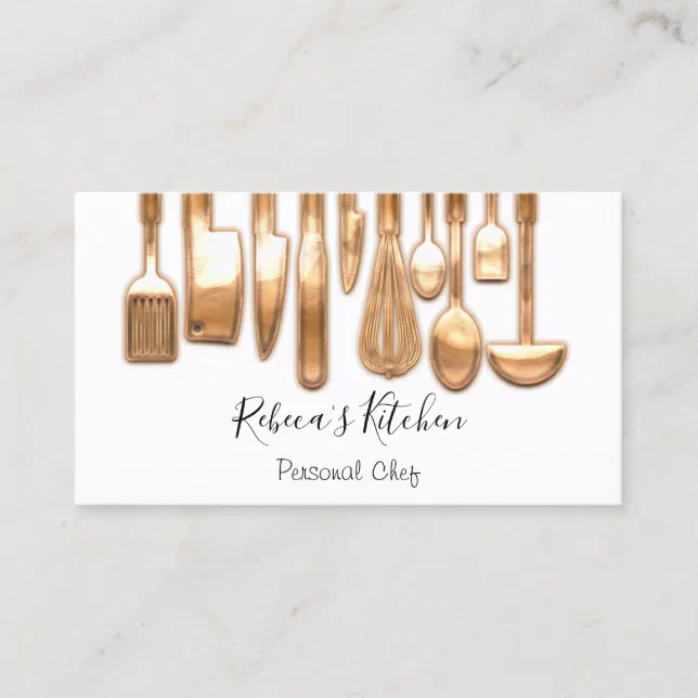 Cooking Personal Chef Restaurant Golden Catering Business Card | Zazzle