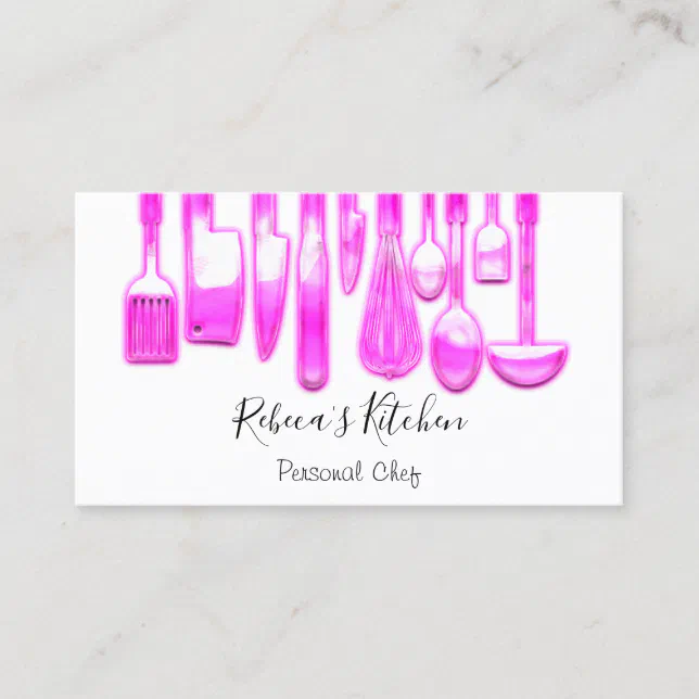 Cooking Personal Chef Restaurant Pink Catering Business Card | Zazzle