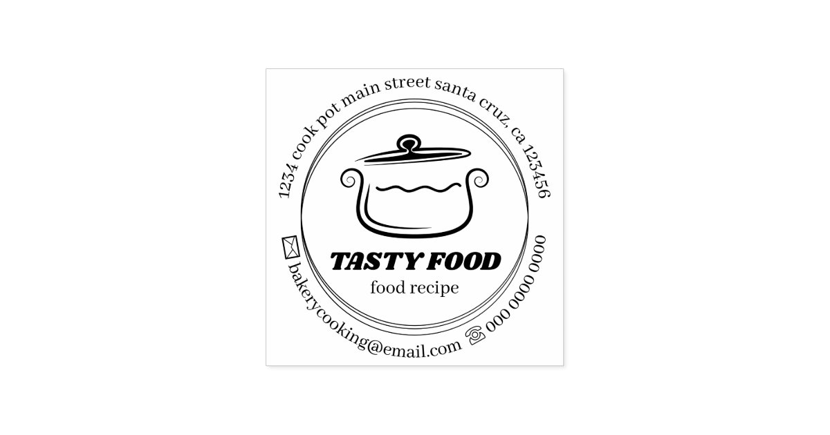 Cooking Recipes Food Rubber Stamp | Zazzle
