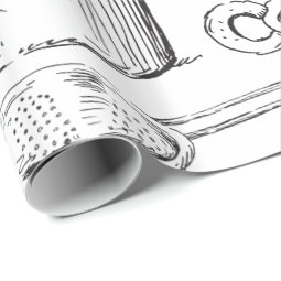 Cooking Sketch Wrapping Paper | Zazzle