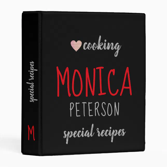 cooking special recipes mom black mini binder | Zazzle