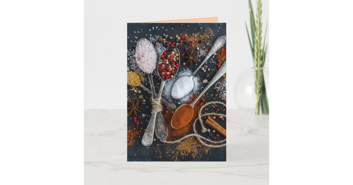 cooking spices greeting card | Zazzle