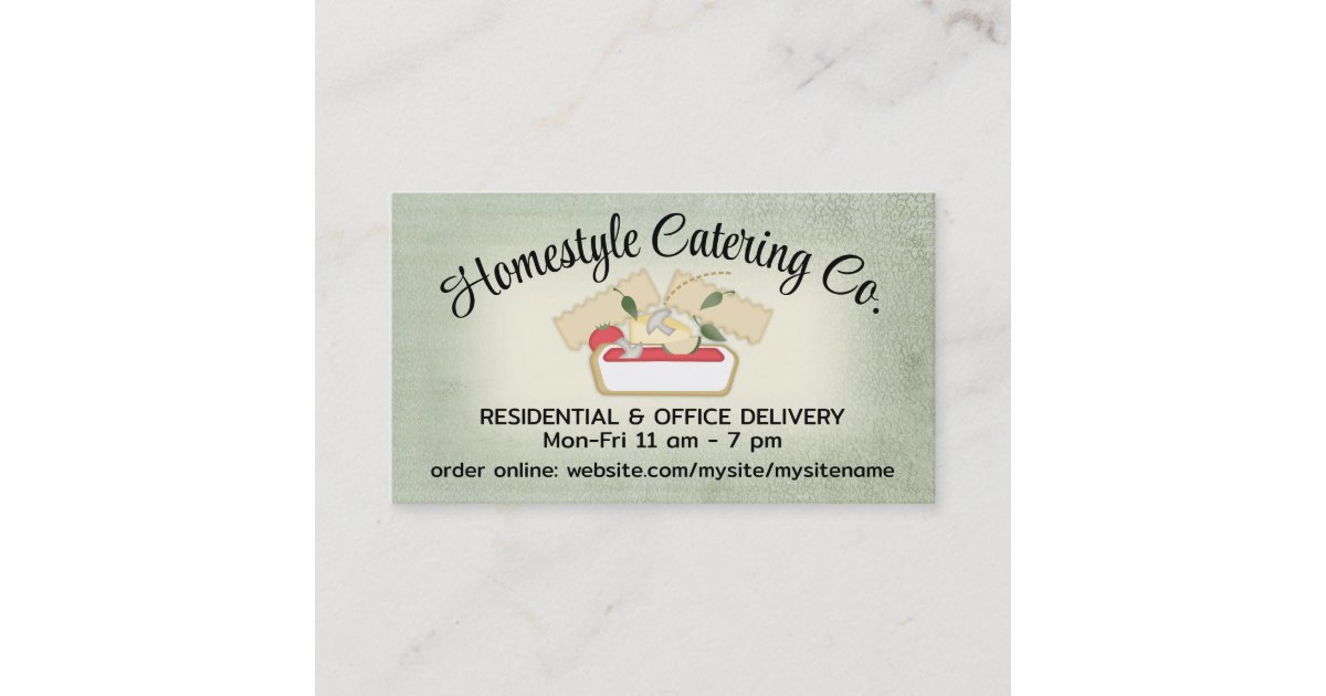 Cooking vegetarian vegetable lasagna food busin... business card | Zazzle