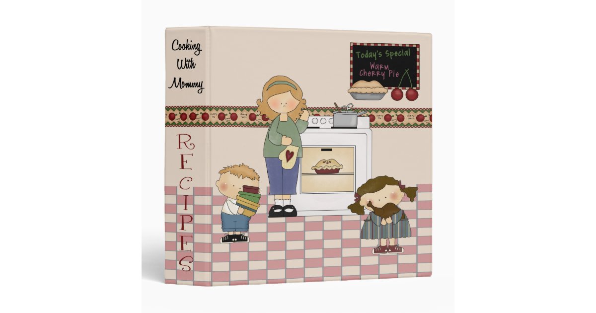 Cooking With Mommy Recipe Notebook Binder | Zazzle