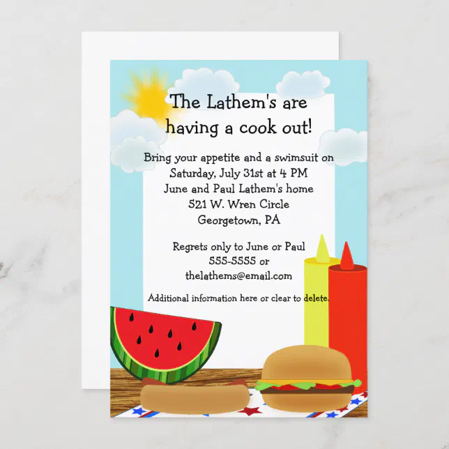 Cookout Fun Invitation | Zazzle