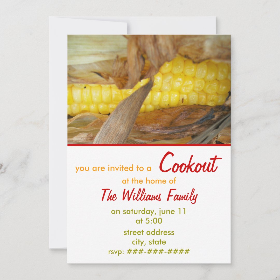Cookout Invitation - Corn on The Cob | Zazzle
