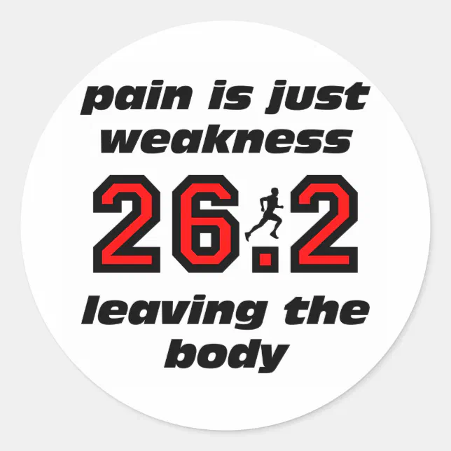 Cool 26.2 marathon classic round sticker | Zazzle