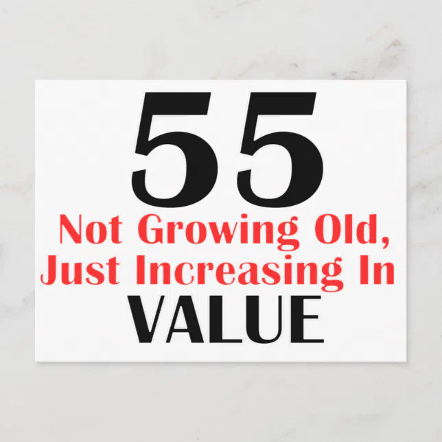 COOL 55 YEARS OLD BIRTHDAY DESIGNS POSTCARD | Zazzle