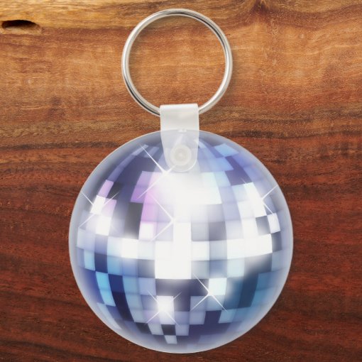Cool 80s Disco Ball Keychain | Zazzle