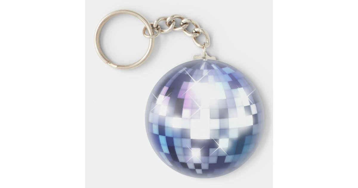 Cool 80s Disco Ball Keychain | Zazzle
