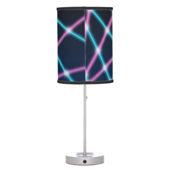 Cool 80s Laser Light Show Background Retro Neon Table Lamp | Zazzle