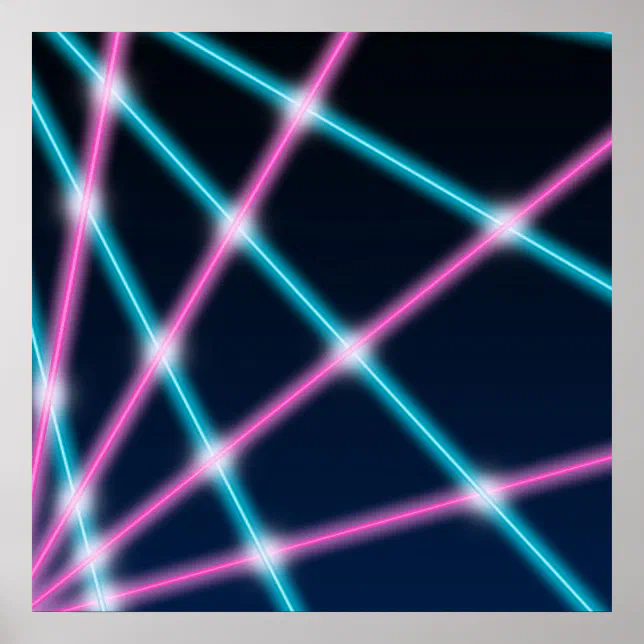 Cool 80s Laser School Portrait Backdrop Background Poster | Zazzle