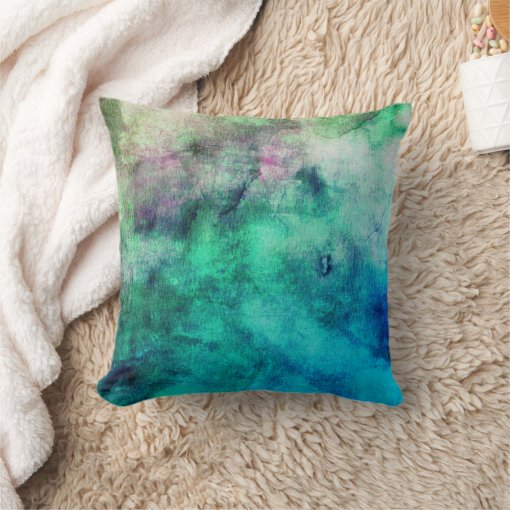 cool abstract watercolor design blue throw pillow | Zazzle