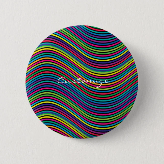 Cool Abstract Wavy line art Thunder_Cove Button | Zazzle