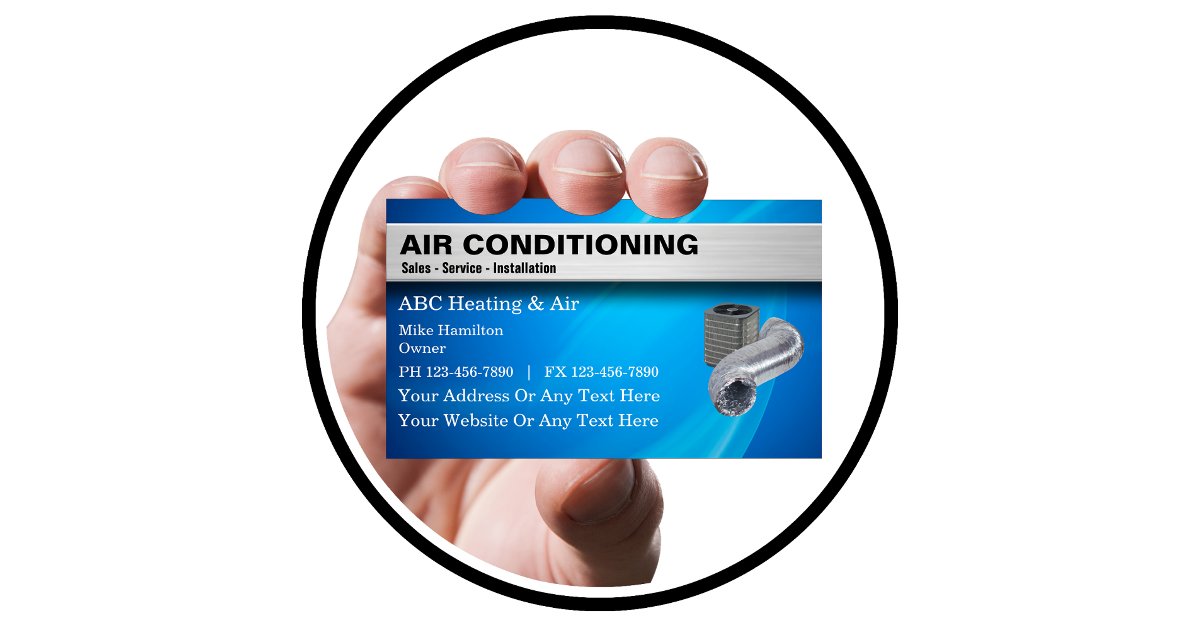 Cool Air Conditioning Heating And Cooling Service Business Card | Zazzle