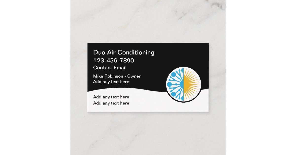 Cool Air Conditioning Modern Business Cards | Zazzle