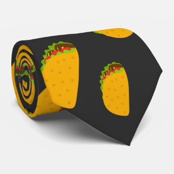Cool and fun yummy taco pattern neck tie | Zazzle