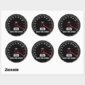 Cool And Funny Car Speedometer Classic Round Sticker | Zazzle