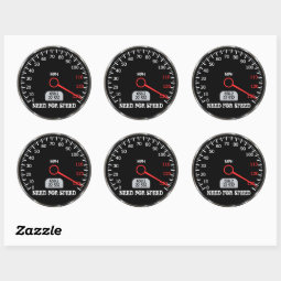 Cool And Funny Car Speedometer Classic Round Sticker | Zazzle